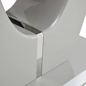 63" Luxurious White Imitation Marble Dining Table, Modern Rectangular Dining Table with Faux Marble Top and U-Shape MDF Base, Office Computer Table for Kitchen Living Dining Room(No Chairs)