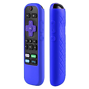 Remote Cover Case Compatible with Roku 3600R/3800/3900/Voice RCAL7R Remote - SYMOTOP Silicone Protective Cover Fits for TCL Roku Steaming Stick/Voice/Express/Premiere TV Remote Controller - Dark Blue
