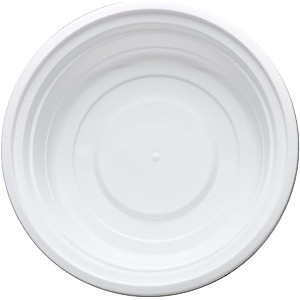 BULK White BIG Container REUSABLE Bowl Meal Food Prep Round Microwavable Heavy Weight bulk Container with Lid, Reusable Plastic (48, Circular, 150, WPC48-150pk)