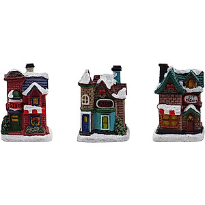 Resin Christmas Village Set with Figurines, Houses, and Accessories – Perfect for Indoor Holiday Decor and Snow Village Displays