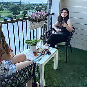 YITAHOME Outdoor Dining Chair Set of 2, Rope Woven Design Bistro Chairs, Indoor-Outdoor Armchair Seating for Patio, Backyard, Poolside, Balcony - Green and Grey