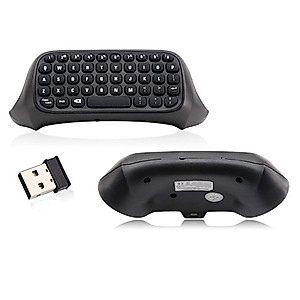 Xbox One Chatpad Gaming Wireless Mini Keyboard ChatPad 2.4GHz Receiver and 3.5mm Jack for Xbox One Elite & Slim Game Controller Gamepad (Black)
