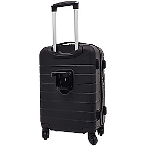 Wrangler Smart Luggage Set with Cup Holder, USB Port and Phone Holder, Black, 2 Piece Set