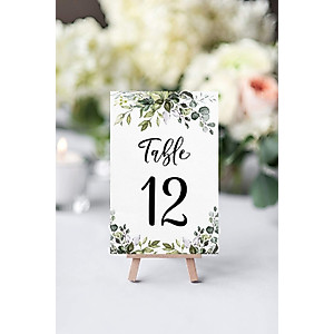 Printed Party Table Card Numbers Set, 1-40 and Head Table Card, Greenery