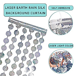 Disco Ball Foil Curtain Disco Ball Backdrop with Sequin Last Disco Party Decorations, Disco Backdrop Photo Booth for Disco Bachelorette Party/Birthday/Wedding/Bridal Shower/New Years Eve (3.3 x 6.6ft)