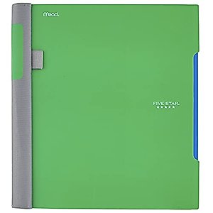 Five Star Advance Spiral Notebook, 1 Subject, College Ruled Paper, 100 Sheets, 11 x 8-1/2 inches, Green (72884)
