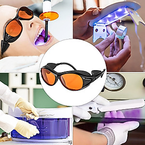 Professional UV Light Safety Glasses for 90nm-490nm wavelength UV lamps, UVC protective glasses, blocking blue light , Anti-Fatigue Anti Glare, shatterproof, anti-scratch and anti-fog, orange lenses