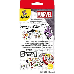 Zygomatic Spot It! Marvel Emojis (Eco-Blister) - Marvel Super Heroes Family Card Game for Superhero Fun! Fast-Paced Matching Game for Kids and Adults, Ages 6+, 2-8 Players, 15 Minute Playtime, Made
