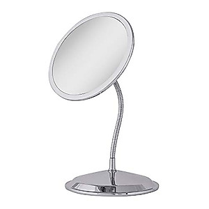 Double Vision™ Gooseneck Vanity/Wall Mount Mirror 5X/10X Magnification, Made in the USA