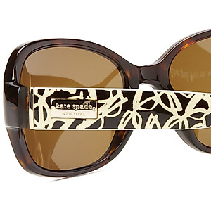 Kate Spade New York Women's Akira Rectangular Sunglasses, Tortoise Polarized, 54 mm