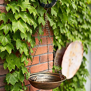 MNRYLKB Metal Hanging Bird Baths for Outdoors,Outdoor Bird Feeder,Backyard, Patio Garden Yard Decoration (Gold)