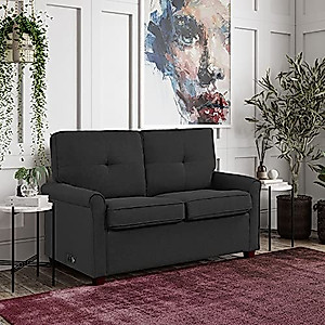 LifeStyle Solutions Convertible Sofa, Black