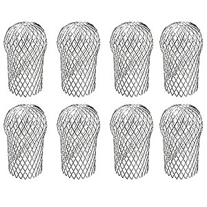 Fuvtory 8 Pack Gutter Guards, Gutter Downspout Guard, Expand Aluminum Gutter Guard Strainer Filter, Gutter Downspout Protectors, Stops Blockage Leaves Debris (3.5 Inch)