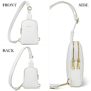 INICAT Travel Small Sling Bag Leather Crossbody Bags for Women Fanny Packs Cross Body Bag for Woman Cross Body Purses(White)