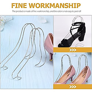 ULTECHNOVO 8pcs Steel Storage Shoes Sandal Display, Silver Boot Shaper Insert Display Hig Organizers Racks, High Stands Stainless Shop Womens Store Supports Shoe Forms: Inserts Showcase