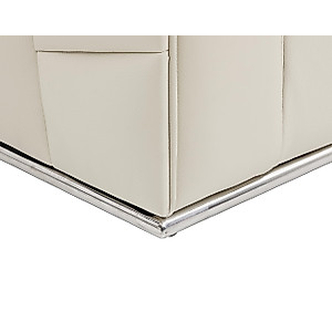 Blackjack Furniture Surton Top Grain Italian Leather Sectional Sofa for Living Room and Home Office, Modern Luxury L-Shaped Couch, 117" W, Right Arm Facing, Beige