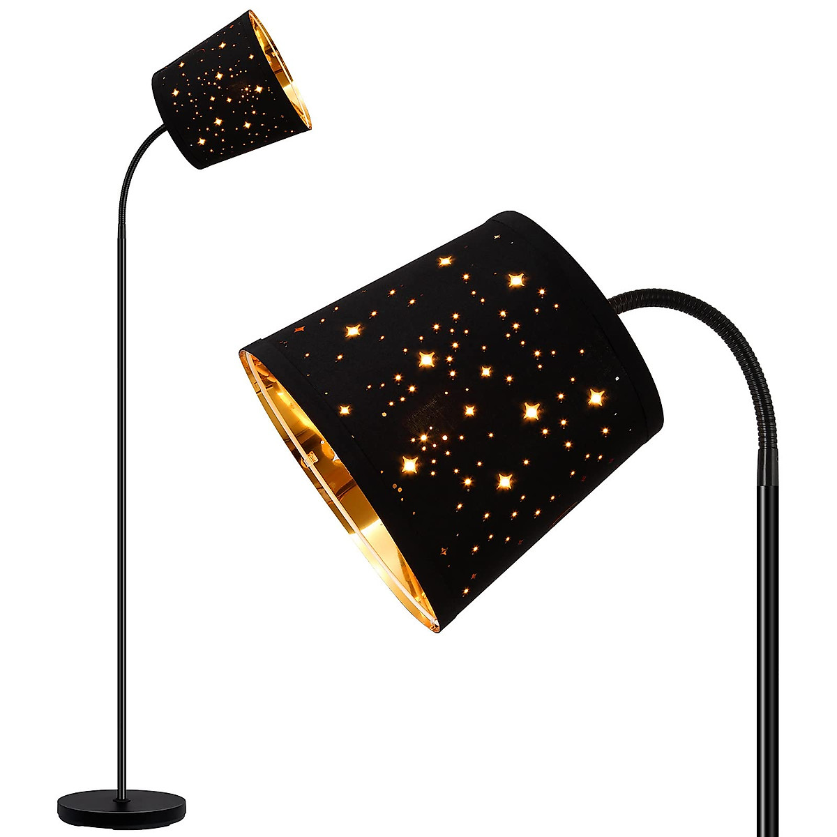 AUQUEE LED Floor Lamp, Standing Lamp for Living Room with Linen Lamp Shade,Adjustable Gooseneck Modern Reading Light,Floor Lamps for Bedroom,Office,Farmhouse,6W LED Bulb Included