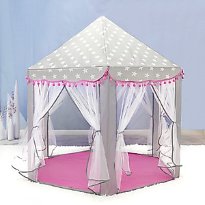 Play Tent for Kids Princess Castle Girls Playhouse, Princess Tent for Indoor Outdoor Fun, Gift for Toddlers Boys Girls(55"x53")