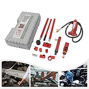 Portable Hydraulic Ram Porta Power Kit Hydraulic Jack Auto Body Frame Repair Kit Car Repair Tools with Carrying Storage Case (4 Ton)