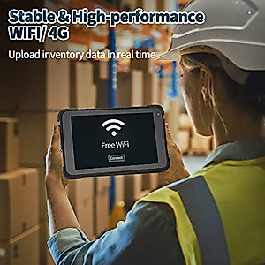 MUNBYN Rugged Android Tablet Scanner IRT01, 8-inch Tablet Android 10 Zebra SE2707 Scanner 700 nits Outdoors Heavy Duty Tablet IP67 MIL-STD-810G Sunshine Readable, Inventory Mobile Handheld Computer