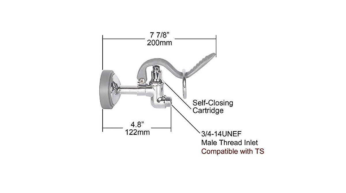 JZBRAIN Commercial Pre Rinse Spray Valve High Pressure Nozzle 1.42 GPM