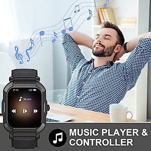 1.91'' Military Smart Watch for Men Phone Call (Dial/Receive) Smartwatch, Fitness Tracker, Compatible for Android iOS Phones, 113 Sport Modes Activity Health Monitor Notification/Reminder