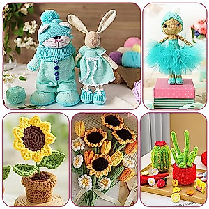 2 Pcs 100g Cotton Acrylic Yarn for Crocheting,Soft and Fluffy Crochet Yarn for Knitting and Crafts，4 ply Warm Yarn for DIY Slippers Cushions Dolls Bags Blankets Ornaments and Trinkets（Denim Blue）