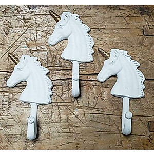 N?A for 3 Cast Iron Unicorn Towel Hanger Coat Hat Hooks Key Rack Hook Mythological Veryn Supplier for Home Décor
