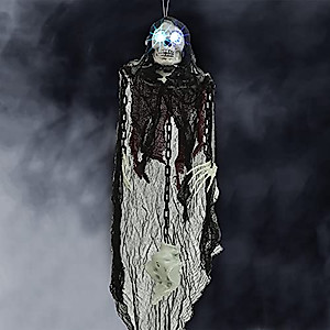 1pc Luminous Horror Ghost Pendant Halloween Haunted House Hanging Adornment Decor for Celebration Party