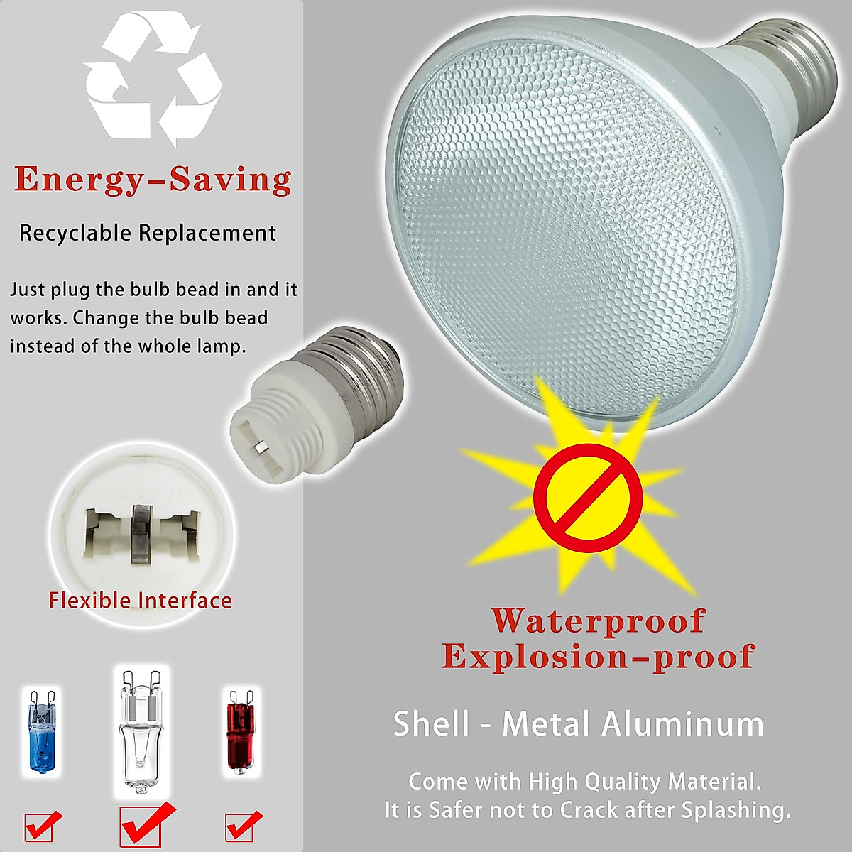 ExoRepti Reptile Heat Lamp Bulb Greenhouse Warming Bulb Reptile Light for Lizard, Turtle, Bearded Dragon, Hedgehogs, Snake Amphibians, Chicks, With 2 Bulb Beads (75 Watt). New Replaceable Bulbs Design