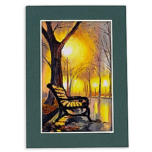 16x20 Mat Bevel Cut for 13x16 Photos - Acid Free Forest Green Precut Matboard - For Pictures, Photos, Framing - 4-ply Thickness