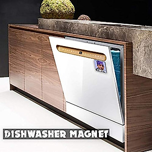 Michael Scott Prison Mike Dishwasher Magnet Clean Dirty Sign Sticker Strongest Magnet Double Sided Flip with Metal Magnetic Plate Universal Kitchen Dish Washer Reversible Indicator