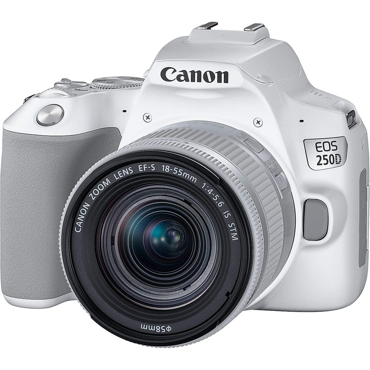 Canon EOS 250D (Rebel SL3) DSLR Camera w/ 18-55mm is STM Lens (International Version) No Warranty (White)