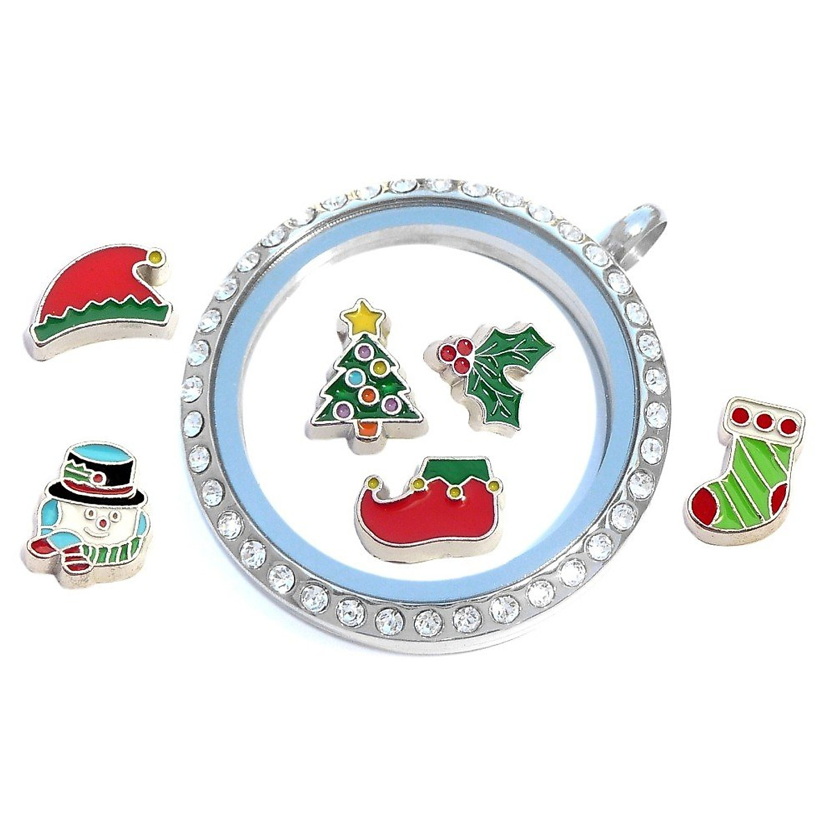 NewCharms April Heart Connector Italian Charm Set