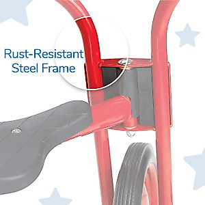 Children’s Factory ClassicRider 10” Pedal Pusher Tricycle for Kids Ages 3+, Toddler Trike for Beginner Riders, Red/ Black