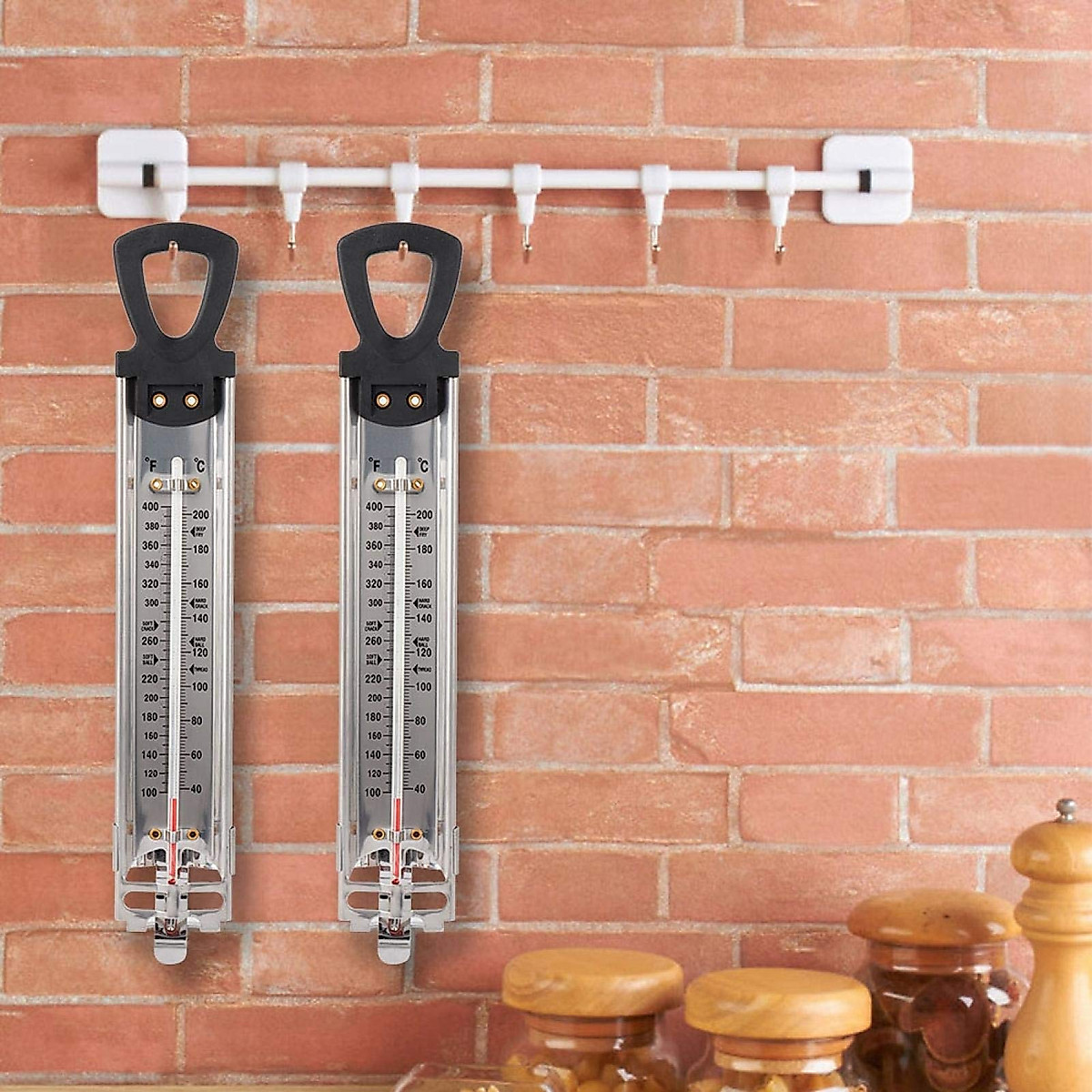 HENGHUAsm Candy Thermometer Fahrenheit Celsius Double Scale Display- Household Kitchen Hanging Candy Thermometer - for Cooking Food Candy, BBQ Grill, Liquids-Accurately Measures Temperature