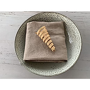 Linen Napkins –100% French Flax – Stonewashed Pure Linen Cloth Napkins - Size 18 Inch x 18 Inch – Set of 4 (Natural Rustic Taupe)