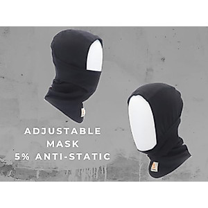 BOCOMAL FR Balaclava Flame Resistant Face Mask Hood Arc Rated 10oz Modacrylic Blend Black One Size