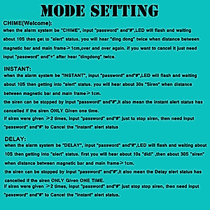 H-COME Wireless Home Security Burglar Alarm Garage Shed Caravan Defender with Keypad, Fit for Door Window, Powered by 3 x AA Battery (Not Included)