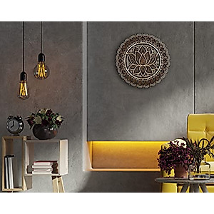 Mandala Wall Art, Mandala Wood Wall Art Decor, Lotus Flower Wall Decoration, Layered Mandala (Small)