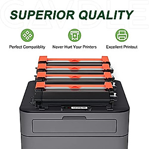 CAVDLE 4 Packs Compatible Toner Cartridge Replacement for Brother TN760 TN730 for use with Brother HL-L2325DW HL-L2350DW HL-L2390DW HL-L2395DW HL-L2370DW MFC-L2690DW MFC-L2710DW L2717DW L2750DW
