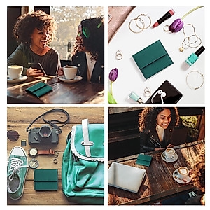 Travelambo RFID Blocking Small Mini Compact Wallet Coin Pouch Holder Trifold Credit Card Holder Pocket Purse for Women (Napa Green)