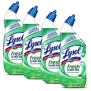 Lysol Fresh Cling Toilet Bowl Cleaner, Forest Rain Scent, 24 Ounces (Pack of 4)
