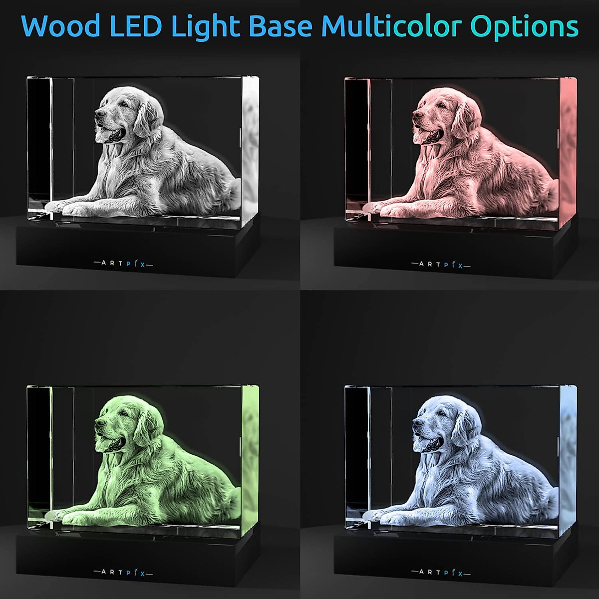 ArtPix 3D Crystal Photo, Personalized Gifts for Women, Wife, Men, Mom, Dad, Her, Him, Great Personalized Customized Gift With Your Own Photo, Custom Birthday 3D Picture Rectangle, Couples Gifts