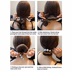 Kebolun Life 4 Pcs Tie Dye Deft Bun Hair Bun Makers for Women's Gradient French Twist Hairstyle - Velvet Scrunchie Classy Multicolor Cloth Magic Clip Reusable Quick Bun