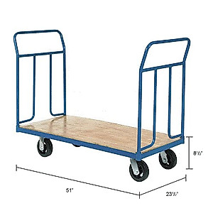 Global Industrial Wood Deck Platform Truck w/Removable Handles, 2400 Lb. Capacity, 6" Mold-On Rubber Wheels