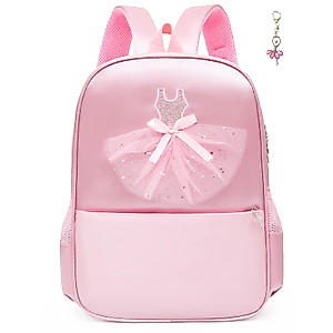 Dorlubel Cute Ballet Dance Backpack Tutu Dress Dance Bag with Key Chain Girls (Pink8 of Dress)