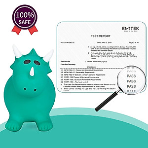 INPANY Dinosuar Bouncy Horse Hopper for Toddlers-Hopping/Hoppity/Bouncing/Bounce Horse, Jumping Horse, Inflatable Ride-on Animal Toy for Kids/Children/Boys/Girls (Pump Included)