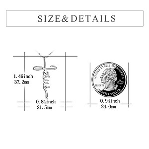 POPLYKE 925 Sterling Silver Faith Hope Cross Pendant Necklace Jesus Religious Jewelry Sunflower Gifts for Women (Jesus)