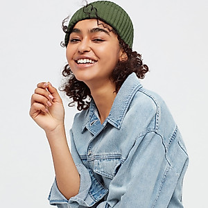 ROYBENS Swag Wool Knit Cuff Short Fisherman Beanie for Men Women, Winter Warm Hats, 3PCS